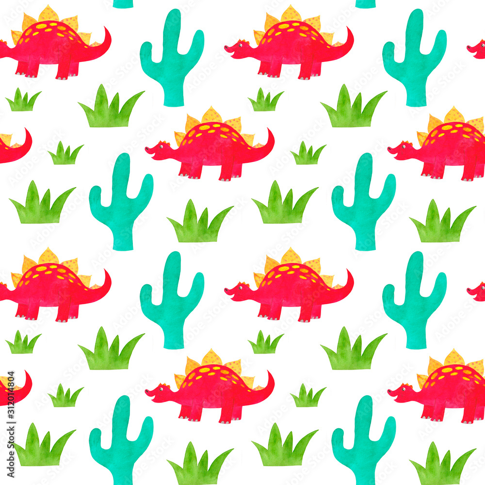 Dinosaur Seamless pattern Dino Kids illustration Children pattern ...