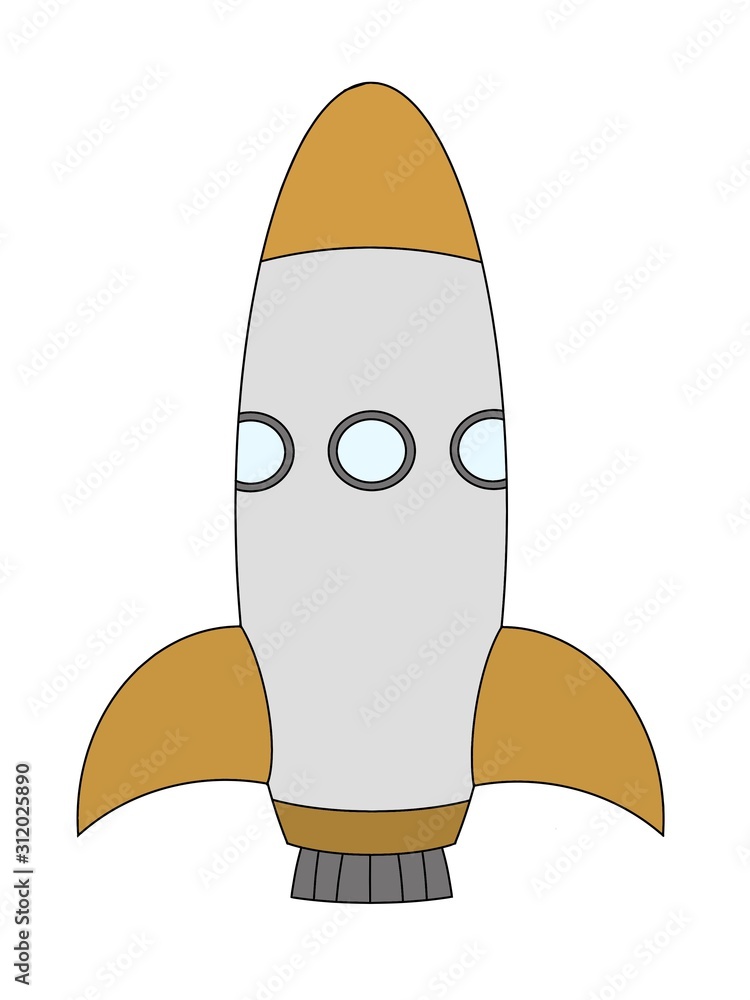 cartoon illustration of rocket Stock Illustration | Adobe Stock