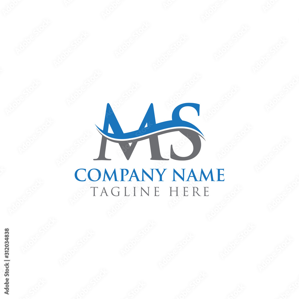 Initial MS letter Logo Design vector Template. Abstract Letter MS logo ...
