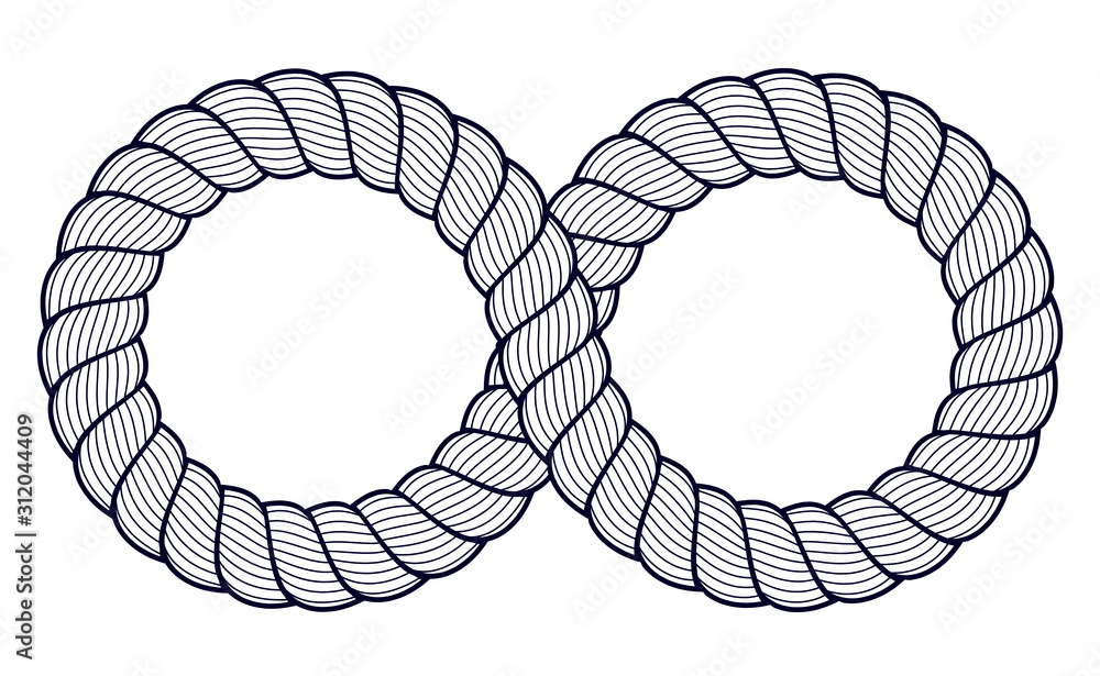 Infinity symbol made from rope vector sign logo or tattoo. Stock Vector ...