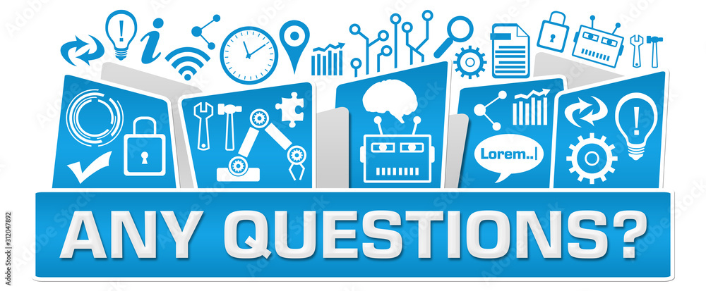 Any Questions AI Symbols On Top Blue Stock Illustration | Adobe Stock