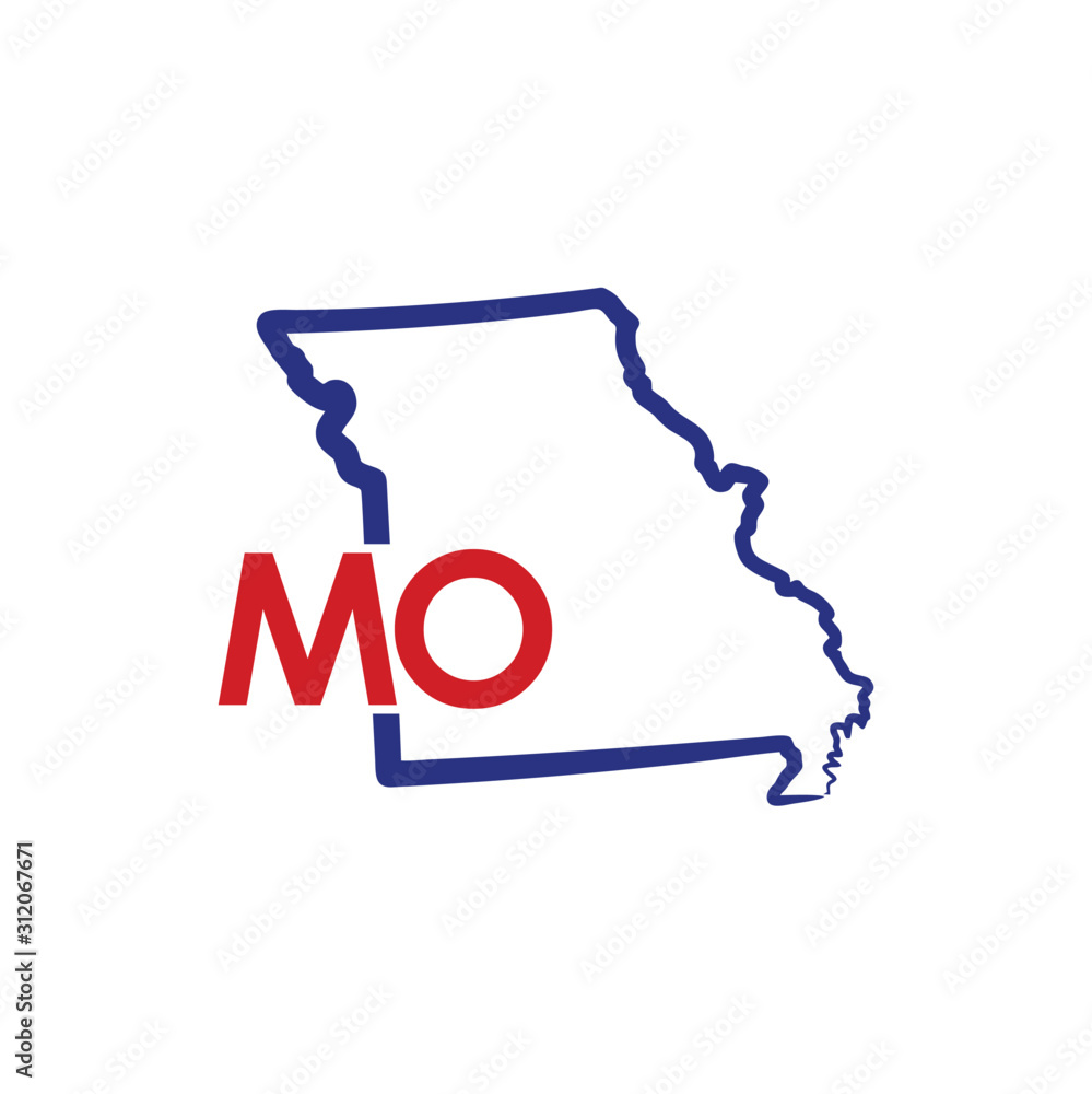 Outline Missouri Map And abbreviations Logo Design Template 002 Stock ...
