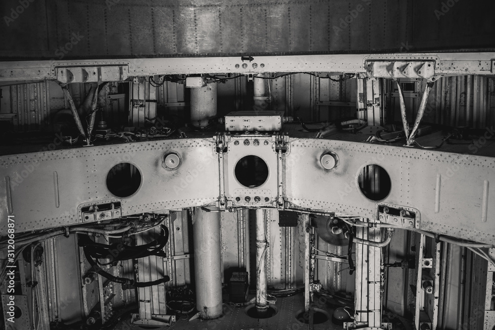 Modern aircraft cross section closeup Stock Photo | Adobe Stock