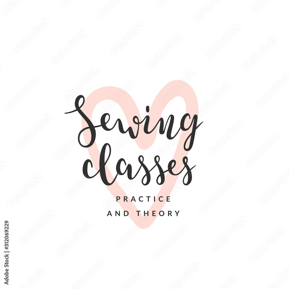Pre-made logotype template for sewing classes, course or school ...