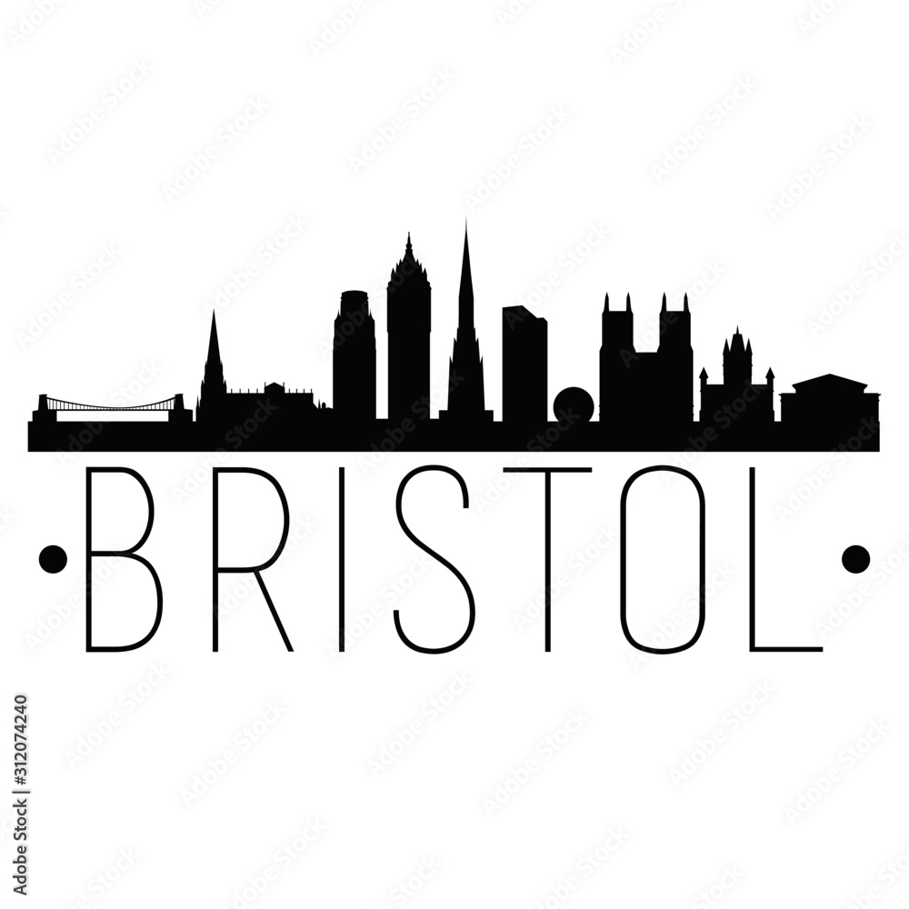 Bristol England. City Skyline. Silhouette City. Design Vector. Famous ...