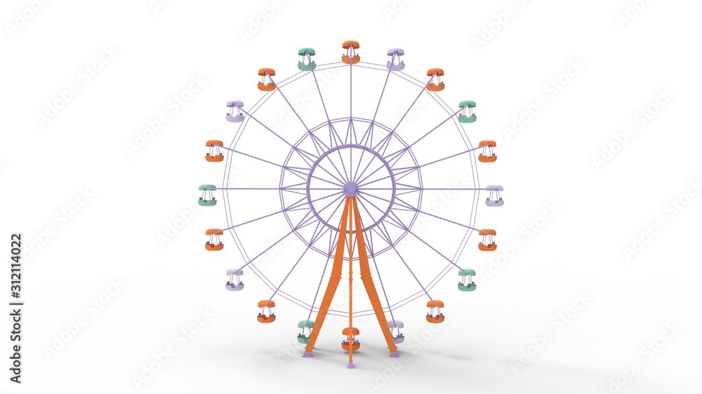 3d rendering of a ferris wheel isolated in a studio background Stock ...