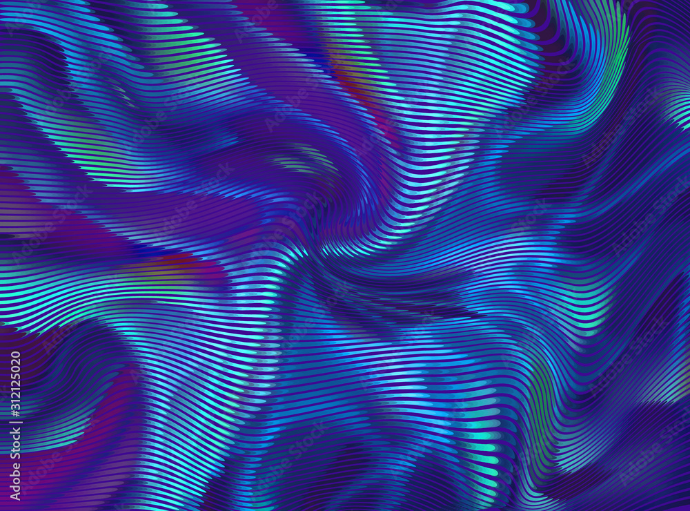 Vector warped lines blue background. Modern abstract creative backdrop ...