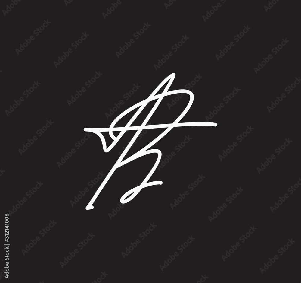 Couple Capital Letters Signature Style Cursive Calligraphy Stock Vector ...