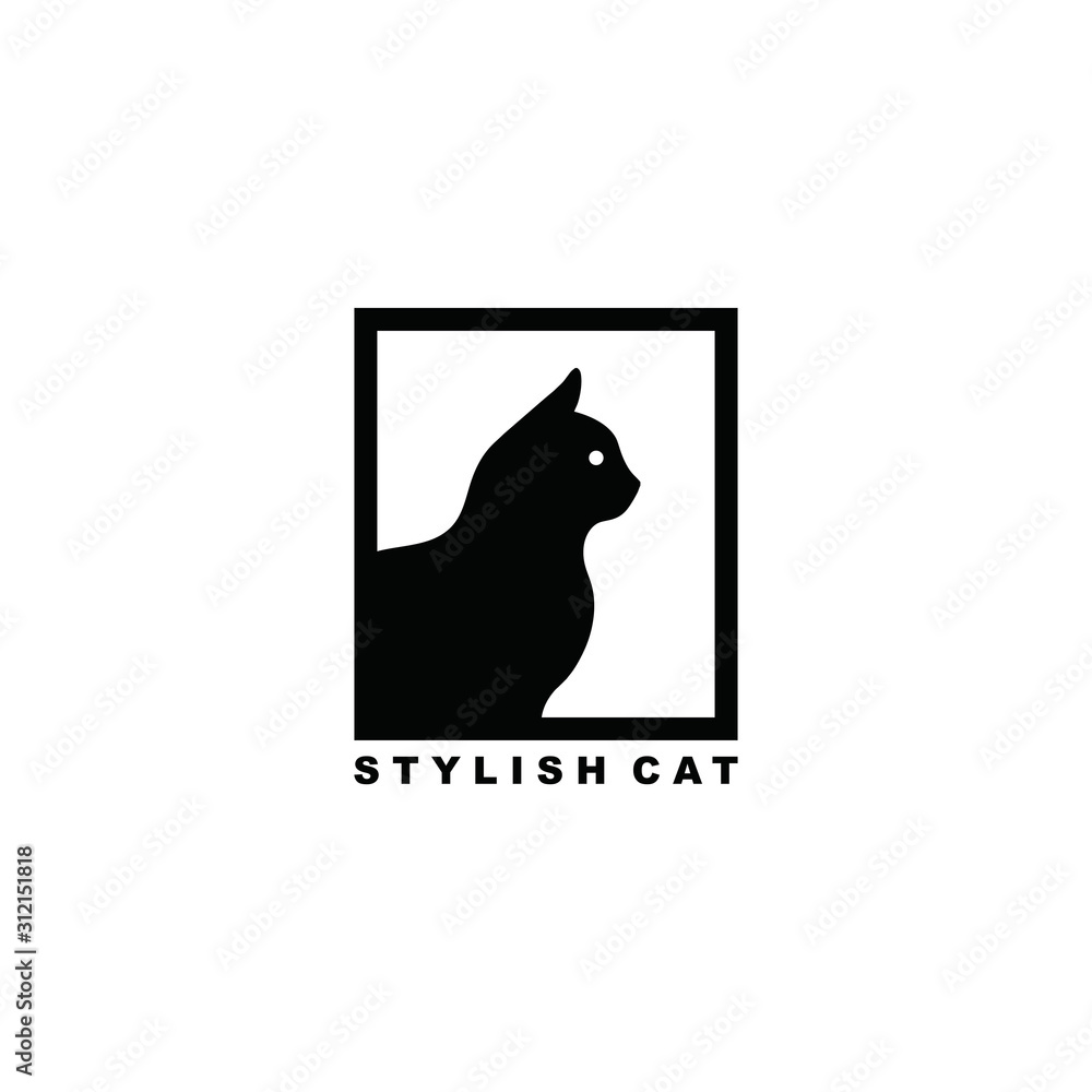 Stylish Cat Logo minimalist templates Stock Vector | Adobe Stock
