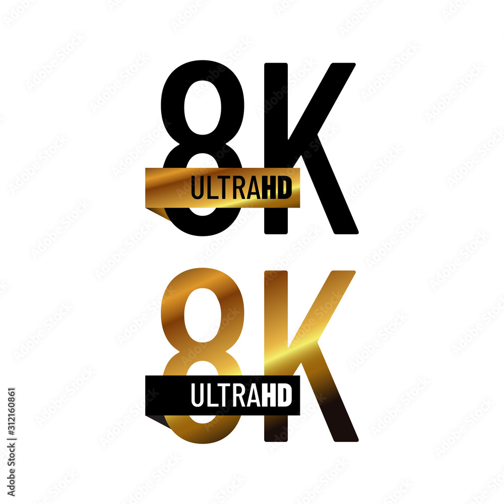 8K Ultra HD logo symbol 8K UHD sign mark Ultra High definition ...