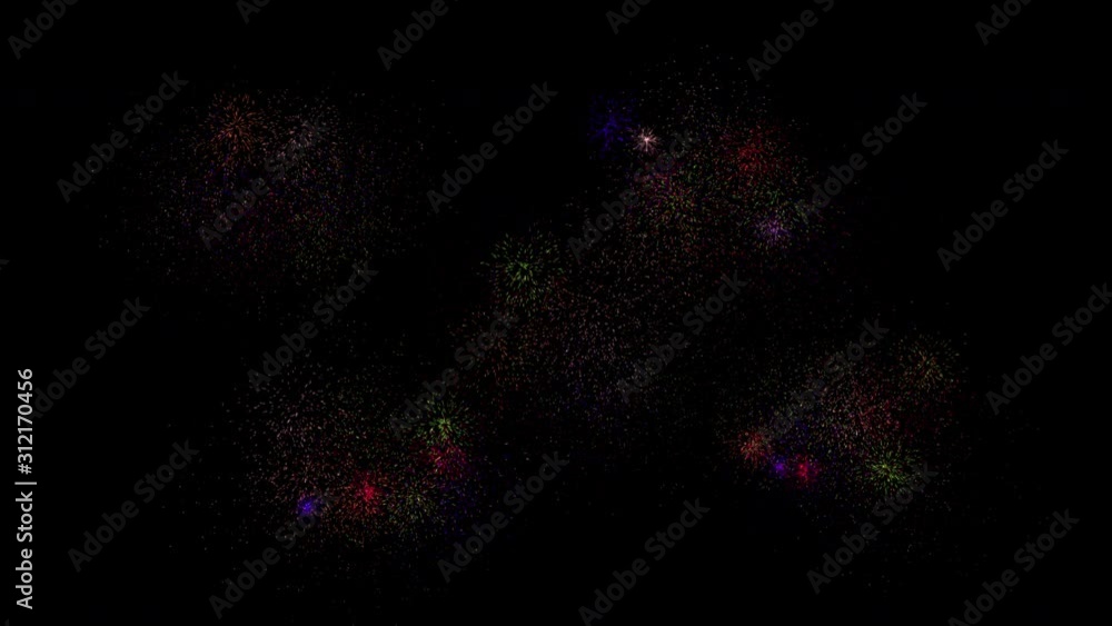 Stock firework for typography greeting text with sparkling fireworks ...