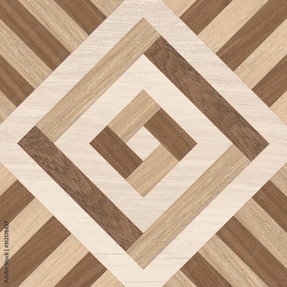 tiles, wooden geometric shapes, wooden floor tile Stock Photo | Adobe Stock