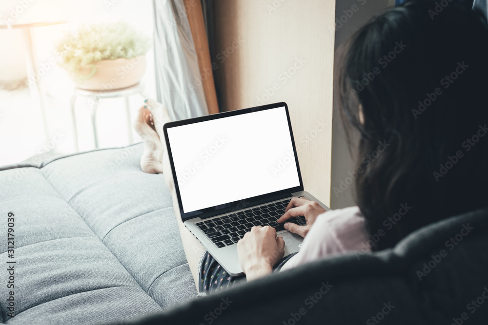 mockup image blank screen computer with white background for ...