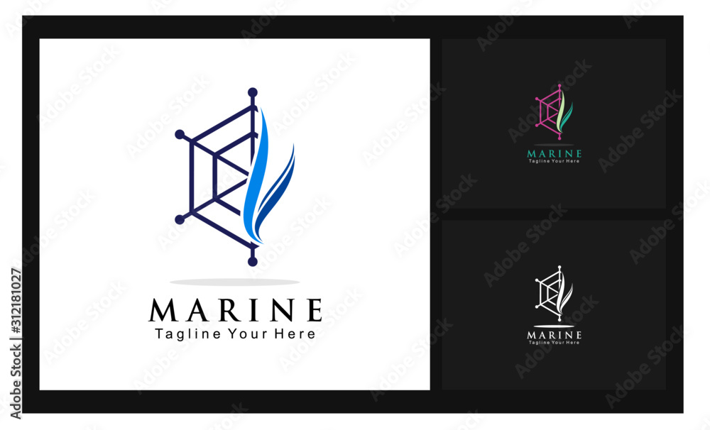 wave vector marine logo image Stock Vector | Adobe Stock