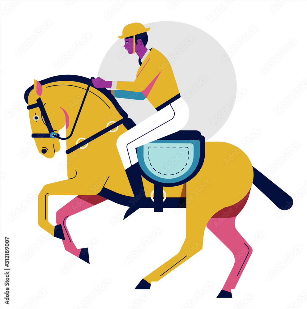 Cartoon characters riding horses Stock Vector | Adobe Stock