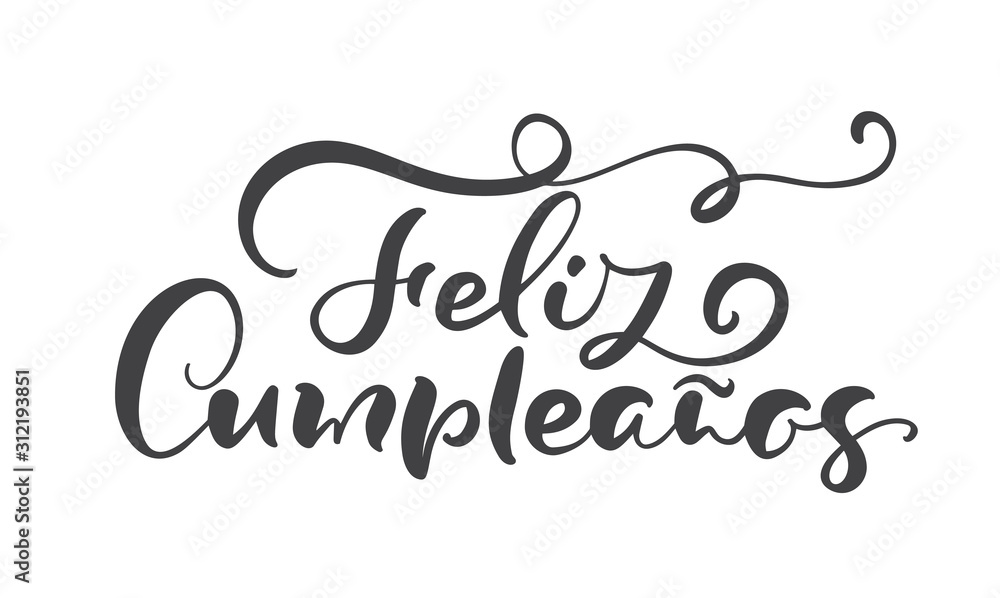 Vecteur Stock Feliz Cumpleanos, translated Happy Birthday in Spanish ...