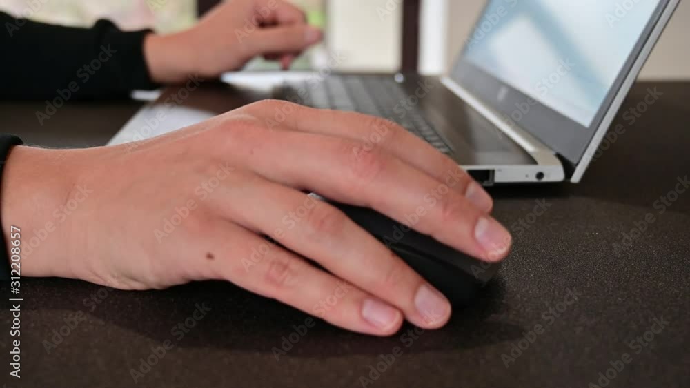 Man browsing internet, scrolling and clicking on the mouse Stock Video ...