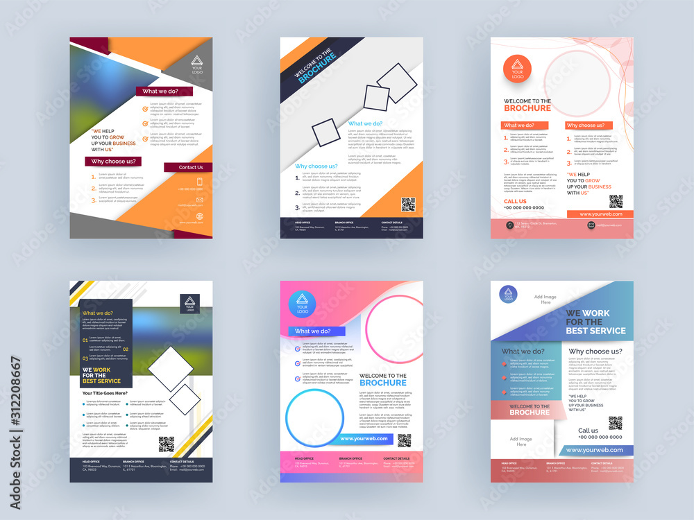 Editable Business Brochure Template Layout Cover Page and Flyer Set ...