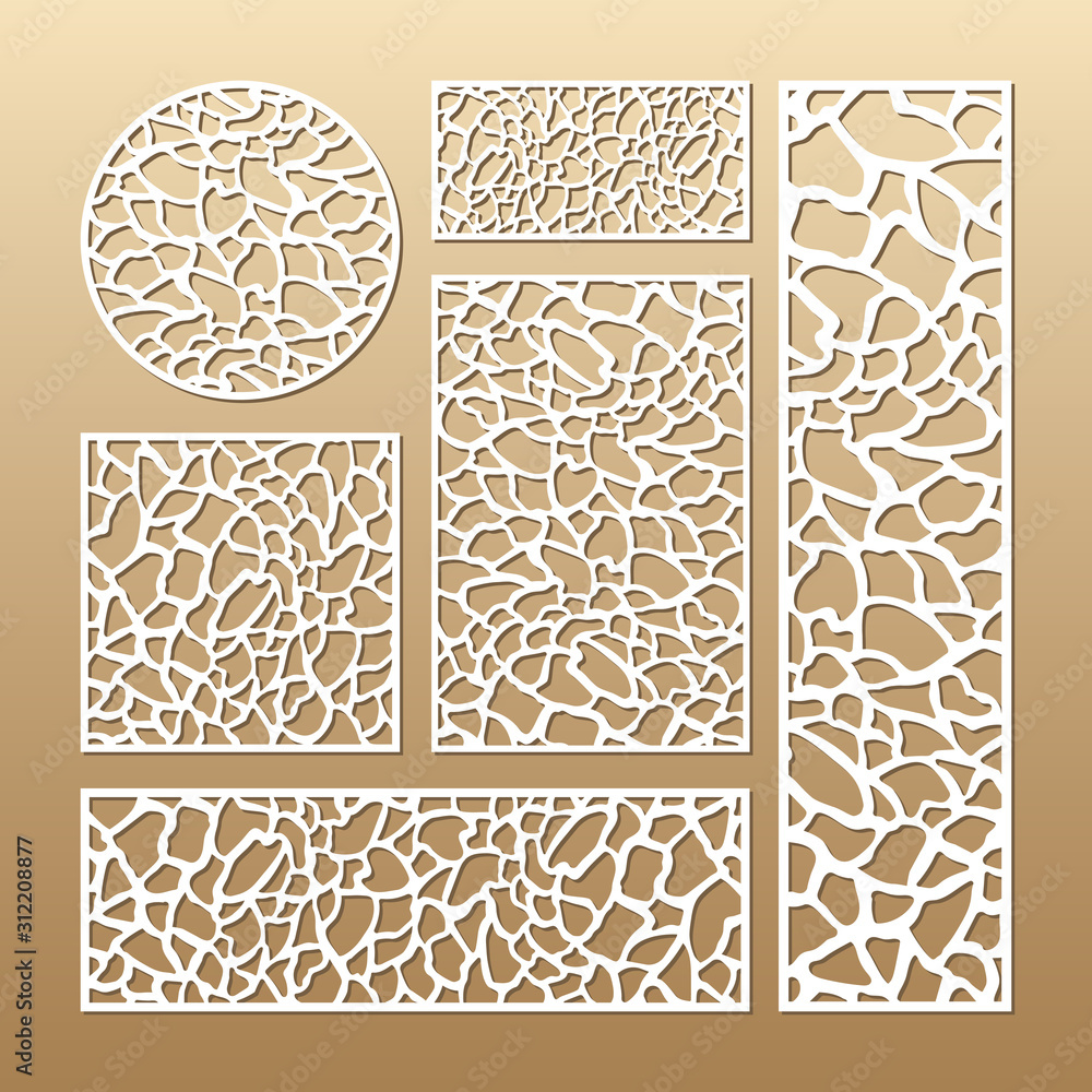 Laser cut vector panels (ratio: 1:1, 1:4, 2:1, 2:3, 3:1). Cutout ...