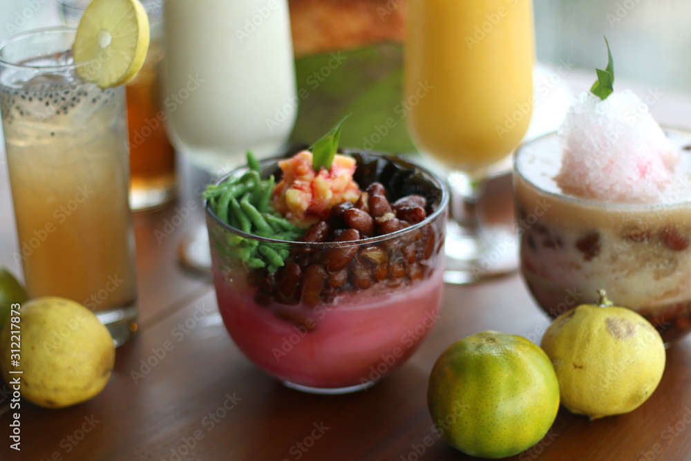 Es Campur. Traditional Indonesia drinks. Traditional Indonesia dessert ...