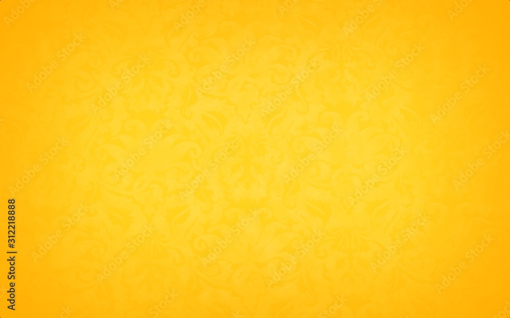 Stylish yellow vintage wallpaper with a vignette, retro background ...