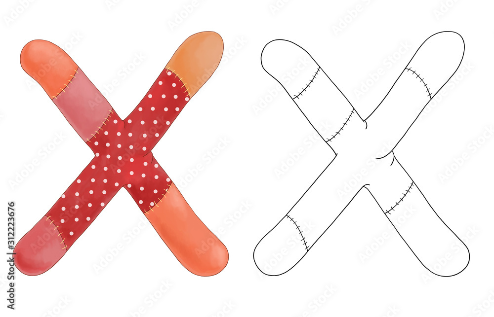 English alphabet. ABC. Capital letter X. Illustration for children ...