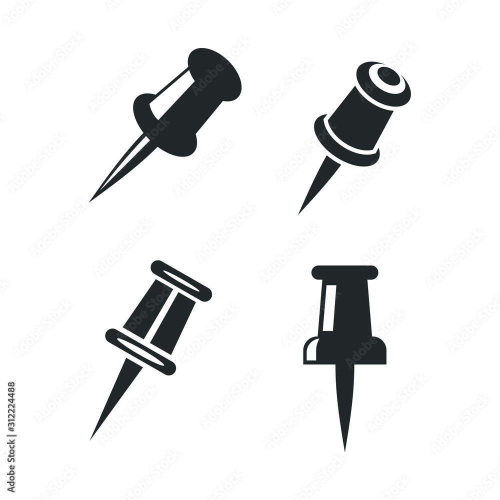 Push Pin Clipart Black And White