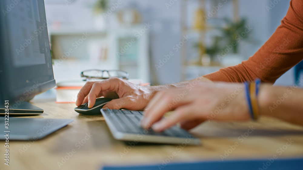 Handsome Software Engineer Works on a UX / UI Mobile App Template, Uses ...