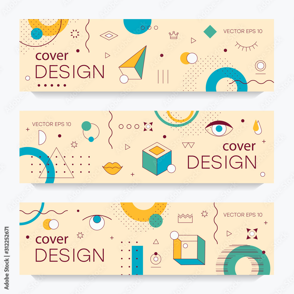 Memphis design elements. Retro funky graphic, 90s trends designs and ...