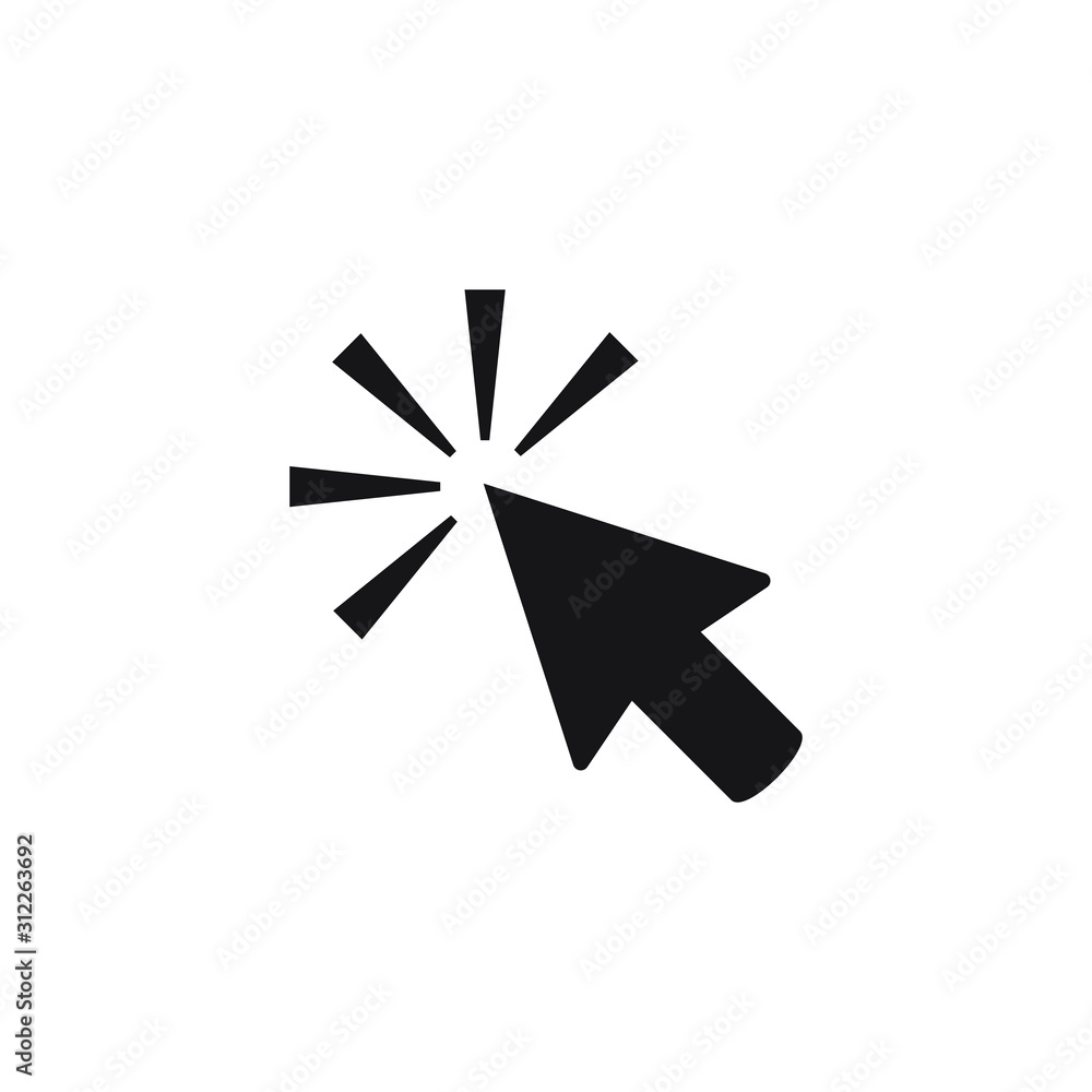 Mouse cursor vector icon, clicking cursor pointer icon vector Stock ...