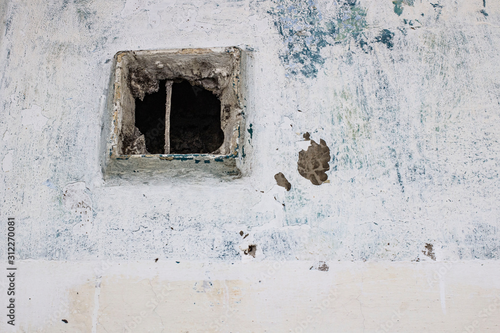 old ventilation shaft and grate ventilation system during repair work ...