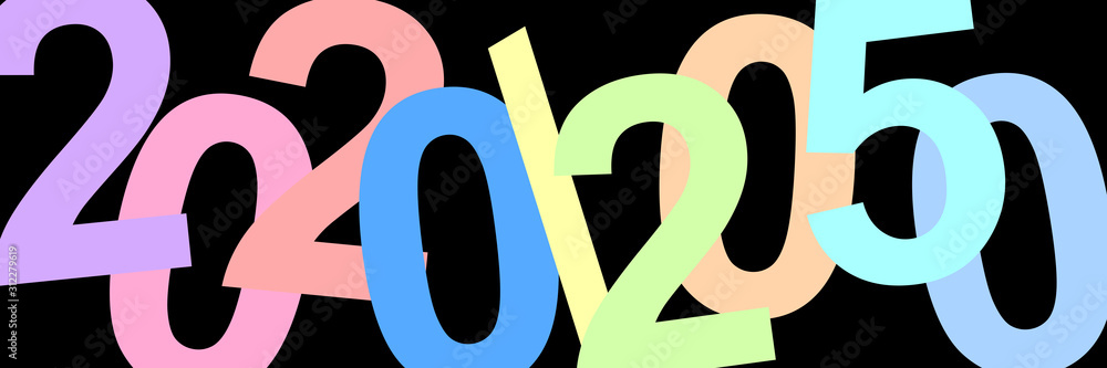 A time. Decade of the 20s of the 21st century. Illustration with the ...