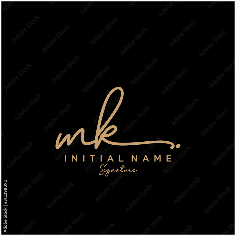 Letter MK Signature Logo Template Vector Stock Vector | Adobe Stock