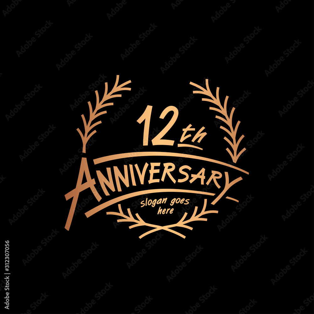 12 years design template. Vector and illustration. 12 years logo. Stock ...