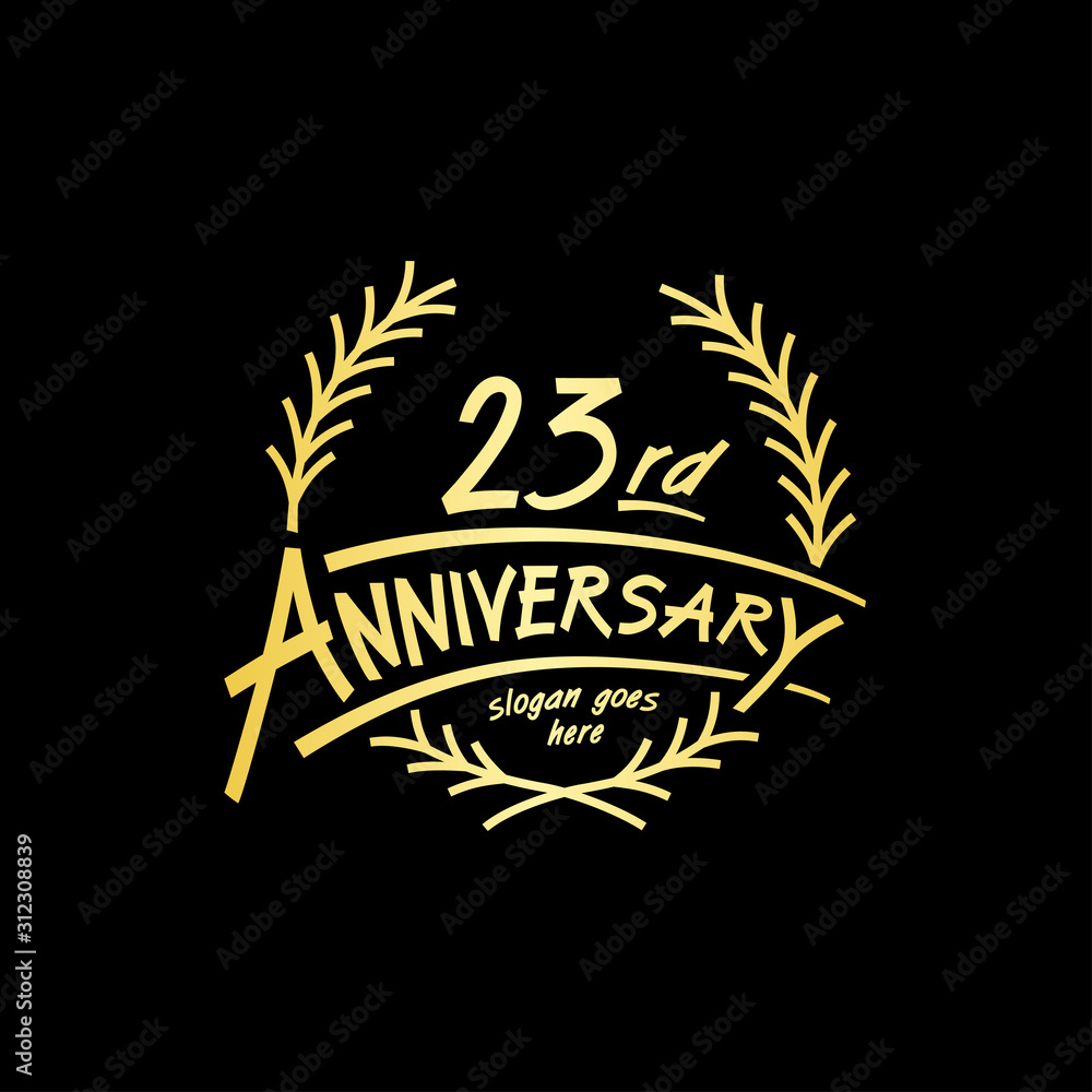 23 years design template. Vector and illustration. 23 years logo. Stock ...