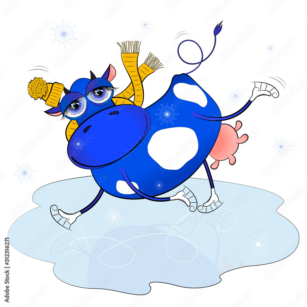 Blue Cow Clipart