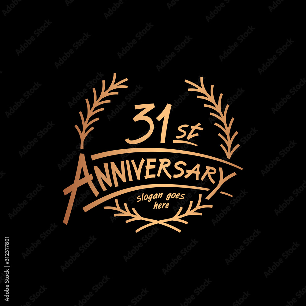 31 years design template. Vector and illustration. 31 years logo. Stock ...