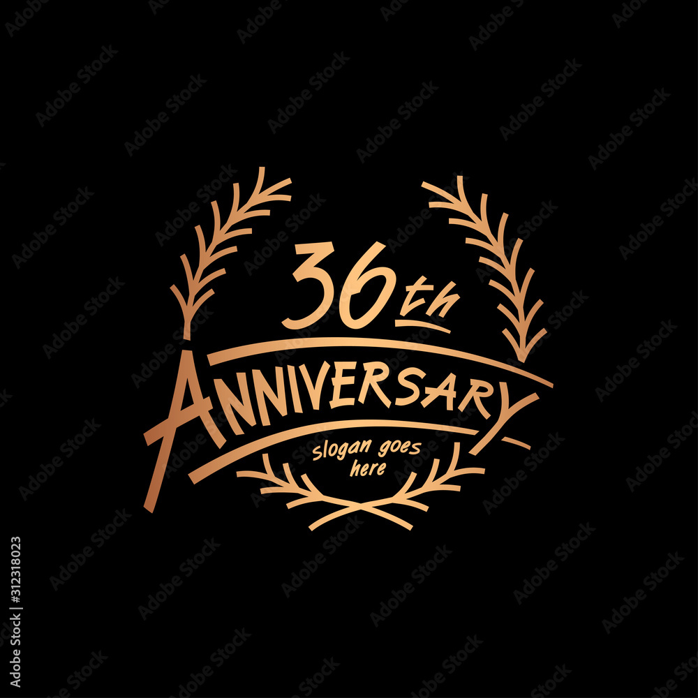 36 years design template. Vector and illustration. 36 years logo. Stock ...