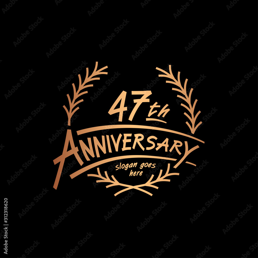 47 years design template. Vector and illustration. 47 years logo. Stock ...