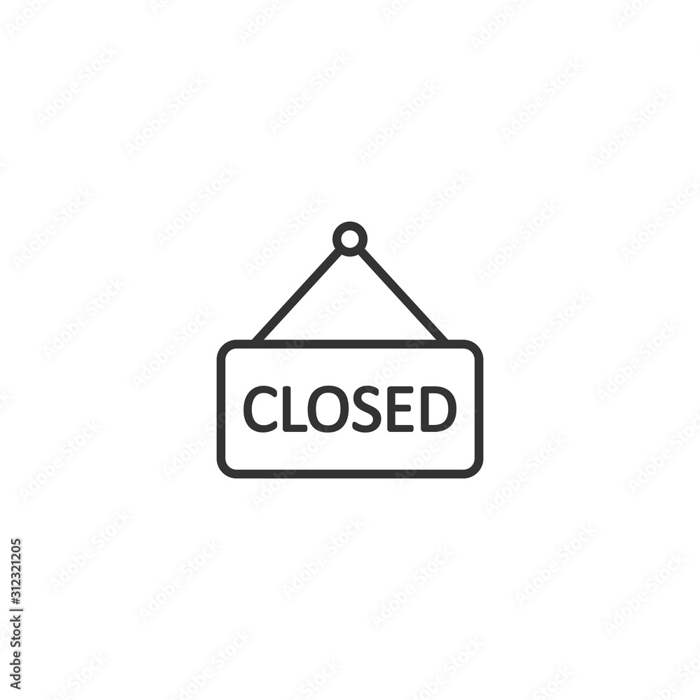 Closed sign icon in flat style. Accessibility vector illustration on ...