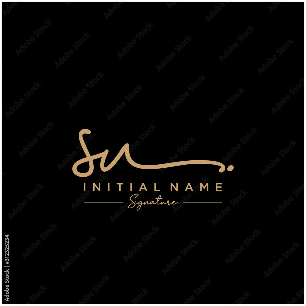 Letter SU Signature Logo Template Vector Stock Vector | Adobe Stock