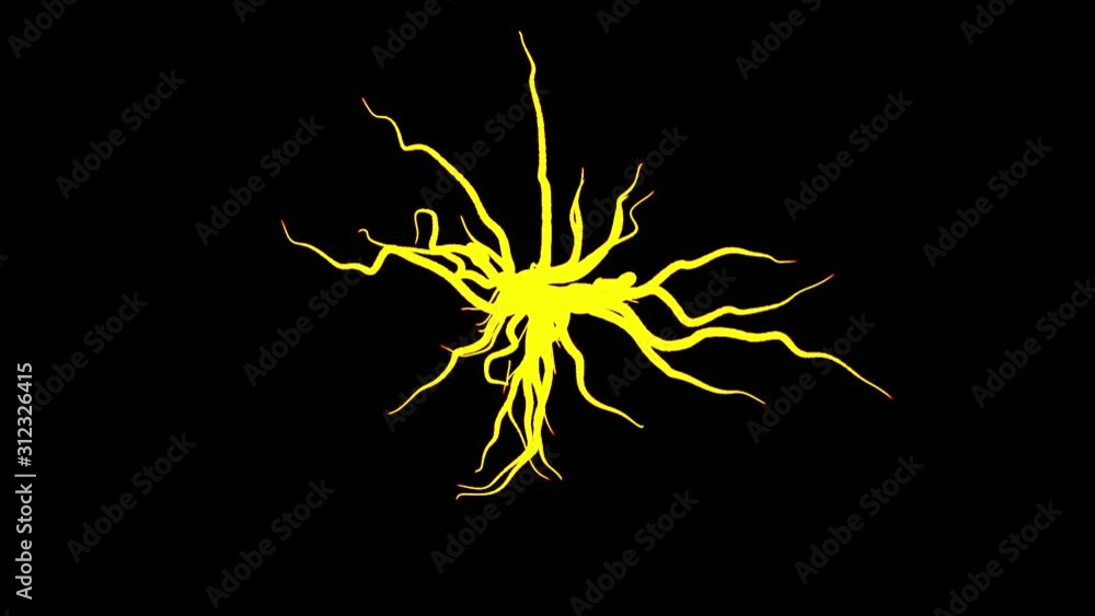 Abstract motion background with colorful yellow curved lines spreading ...