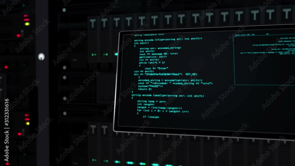 Rack servers and supercomputer center modern concept 3d rendering ...