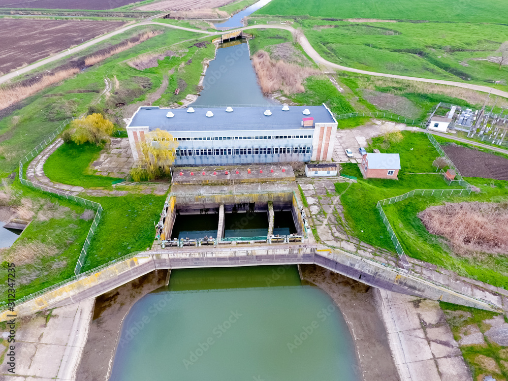Water pumping station of irrigation system of rice fields. View Stock ...