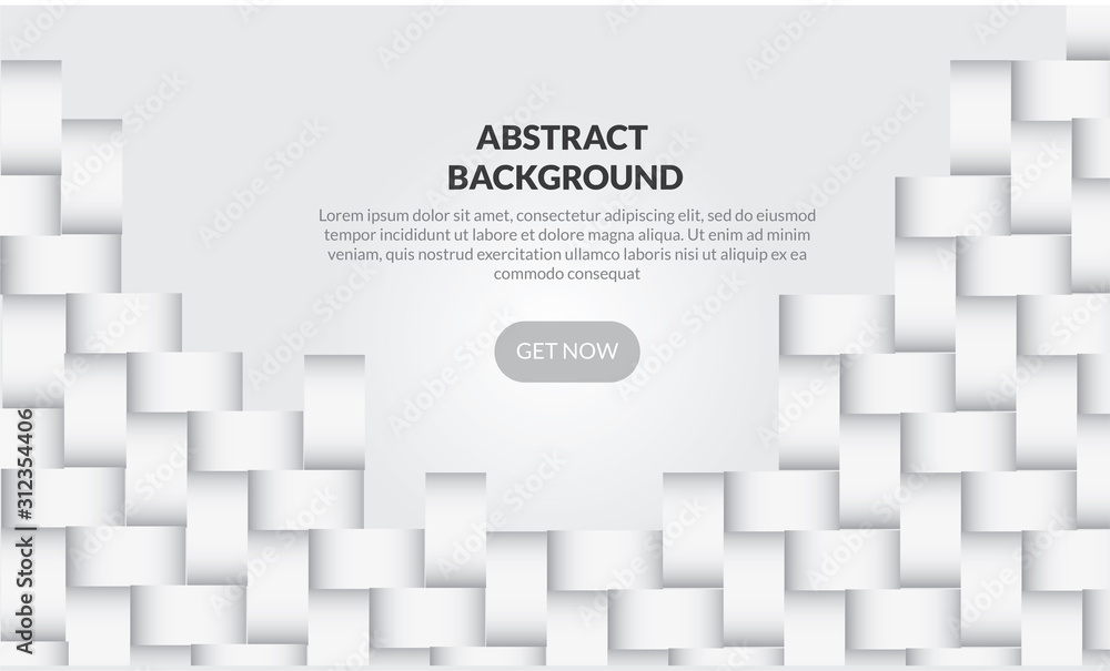 3D Abstract white geometric shape with gray and white cubes.Brick wall ...