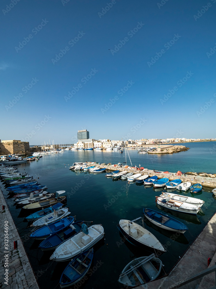 old town of Gallipoli with fort, ramparts and harbor, Gallipoli, Lecce ...