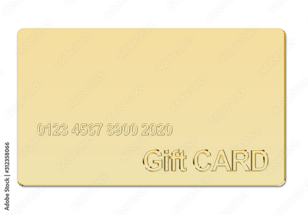Ilustración realista de una Tarjeta regalo (Gift Card) en oro Stock ...