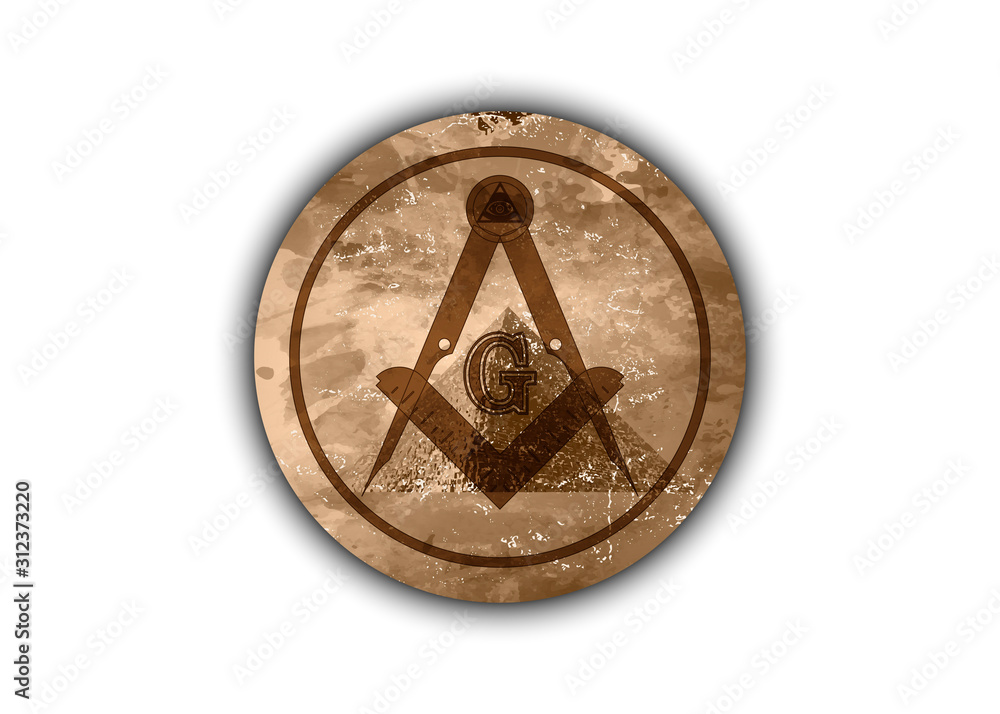 Vetor do Stock: Freemasonry emblem - the old masonic square and compass ...