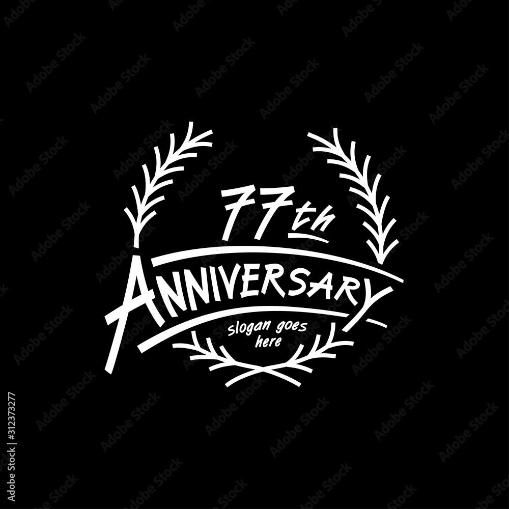 77 years design template. Vector and illustration. 77 years logo. Stock ...