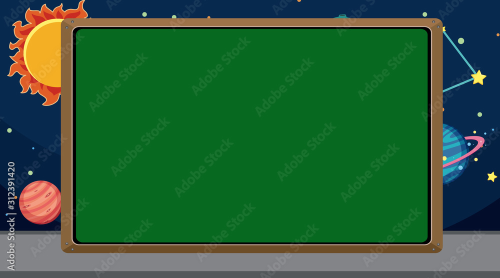 Border template with space wallpaper Stock Vector | Adobe Stock